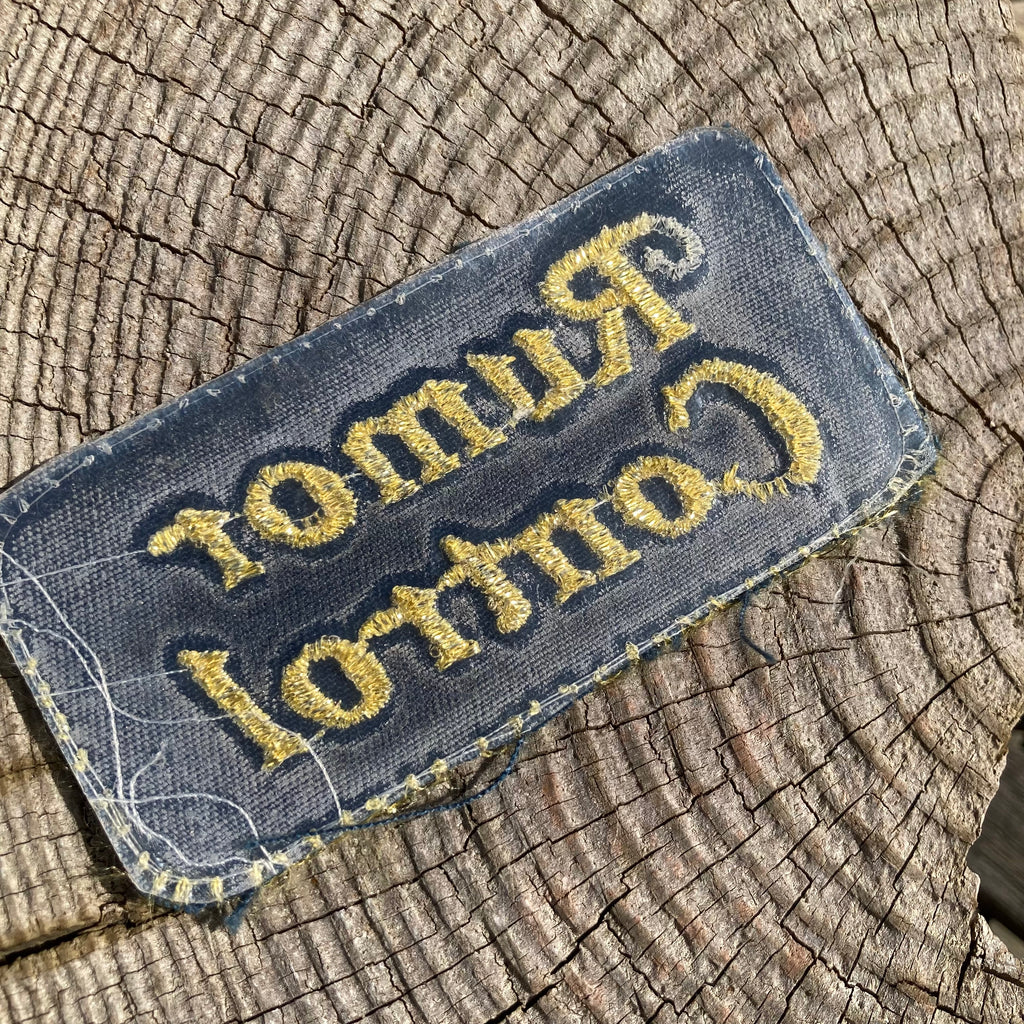Vintage "Rumor Control" Embroidered Patch – RAD Shirts Custom Printing