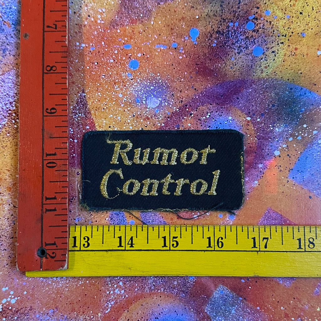 Vintage "Rumor Control" Embroidered Patch – RAD Shirts Custom Printing