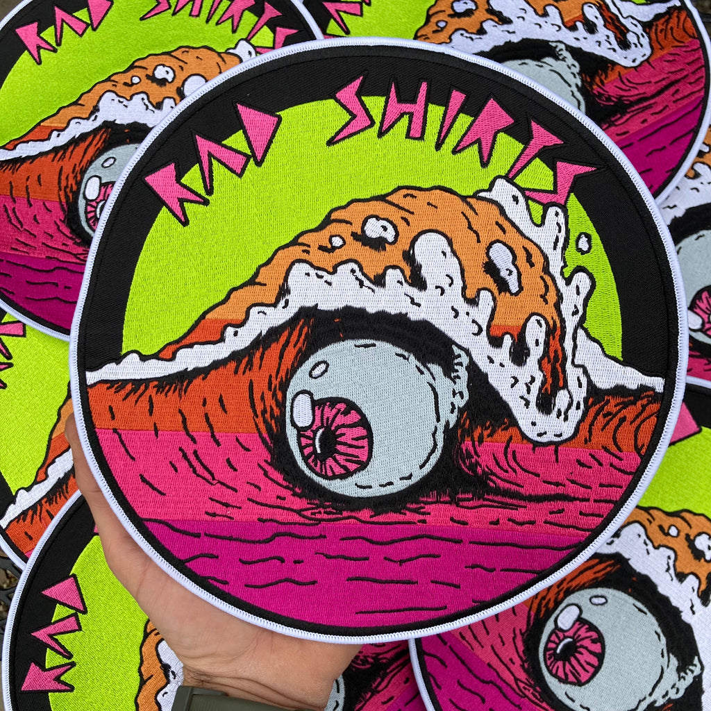 Large Surfing Eyeball embroidered patch – RAD Shirts Custom Printing
