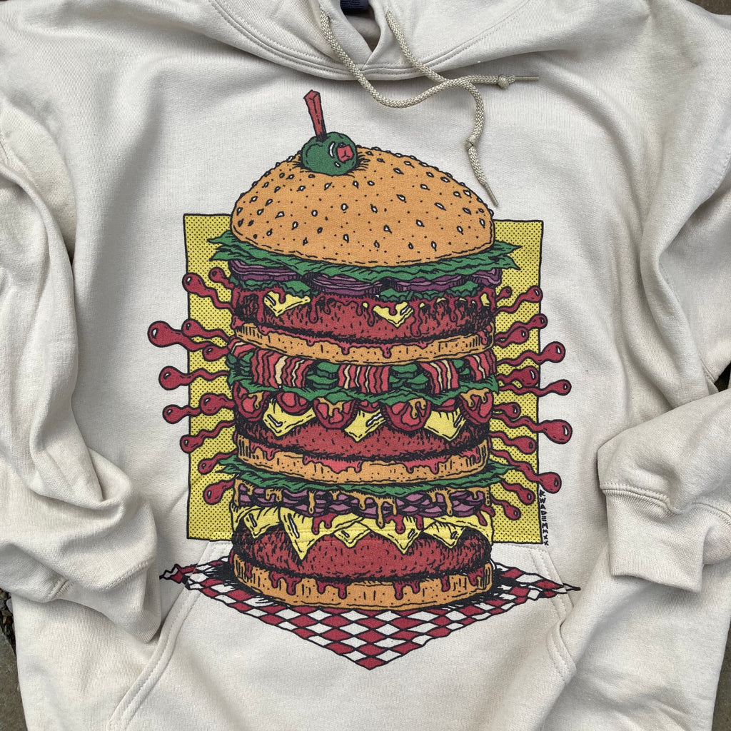 Triple Cheeseburger hooded sweatshirt – RAD Shirts Custom Printing