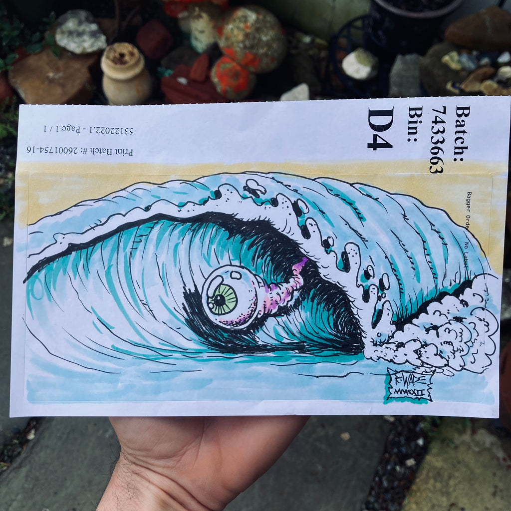 Hand drawn Surfing Eyeball sticker – RAD Shirts Custom Printing