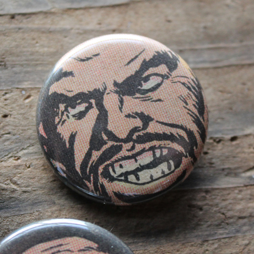 Men with "Crazy Eyes" pinback button set – RAD Shirts Custom Printing
