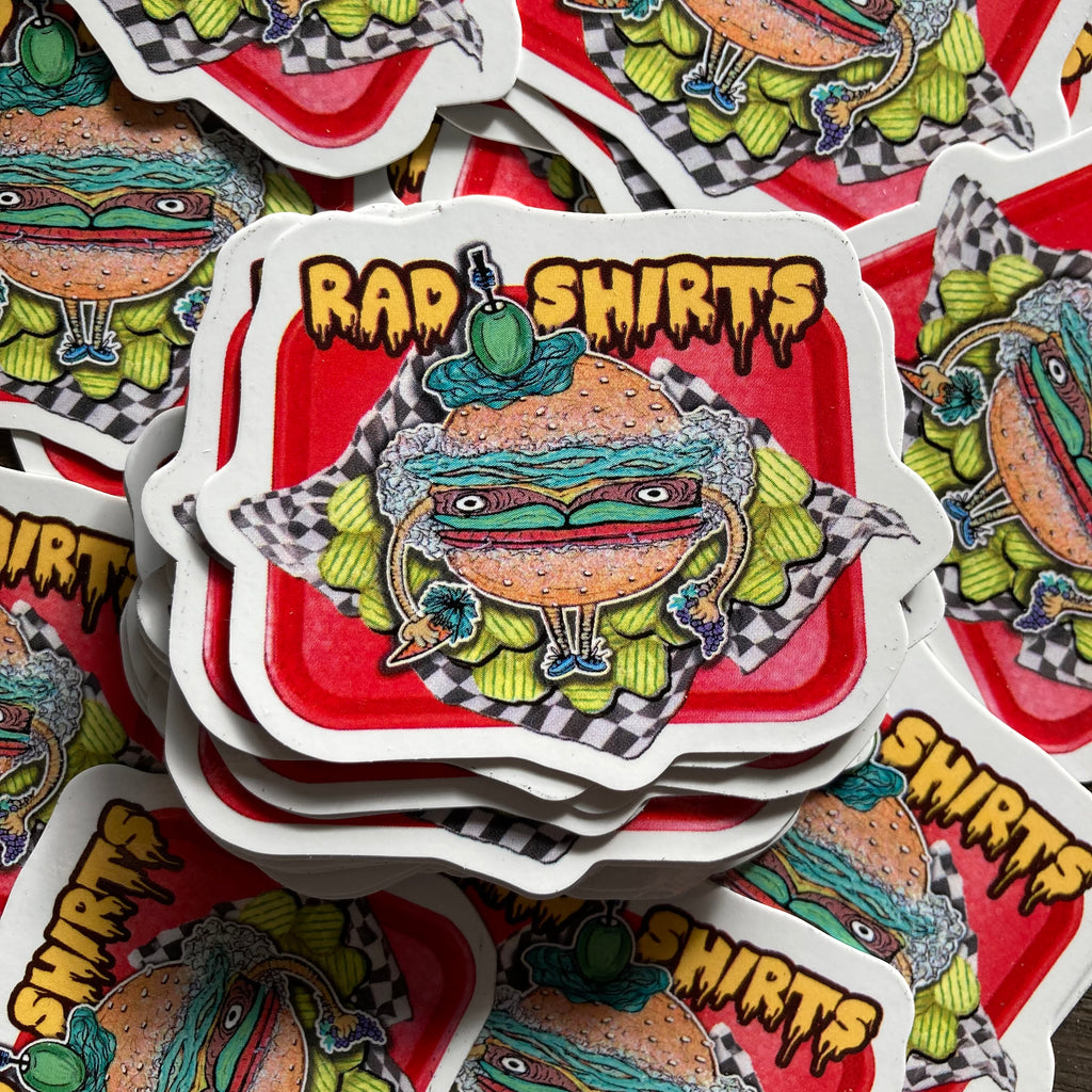 Burger Man sticker – RAD Shirts Custom Printing